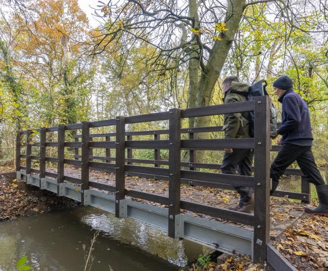 Recycled plastic bridge for RSPB Middleton Lakes reserve | Bison Bridges