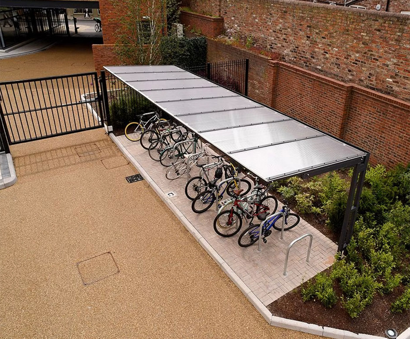 Coventry Cantilever – cycle shelter for 10/12 bikes | Broxap | ESI ...