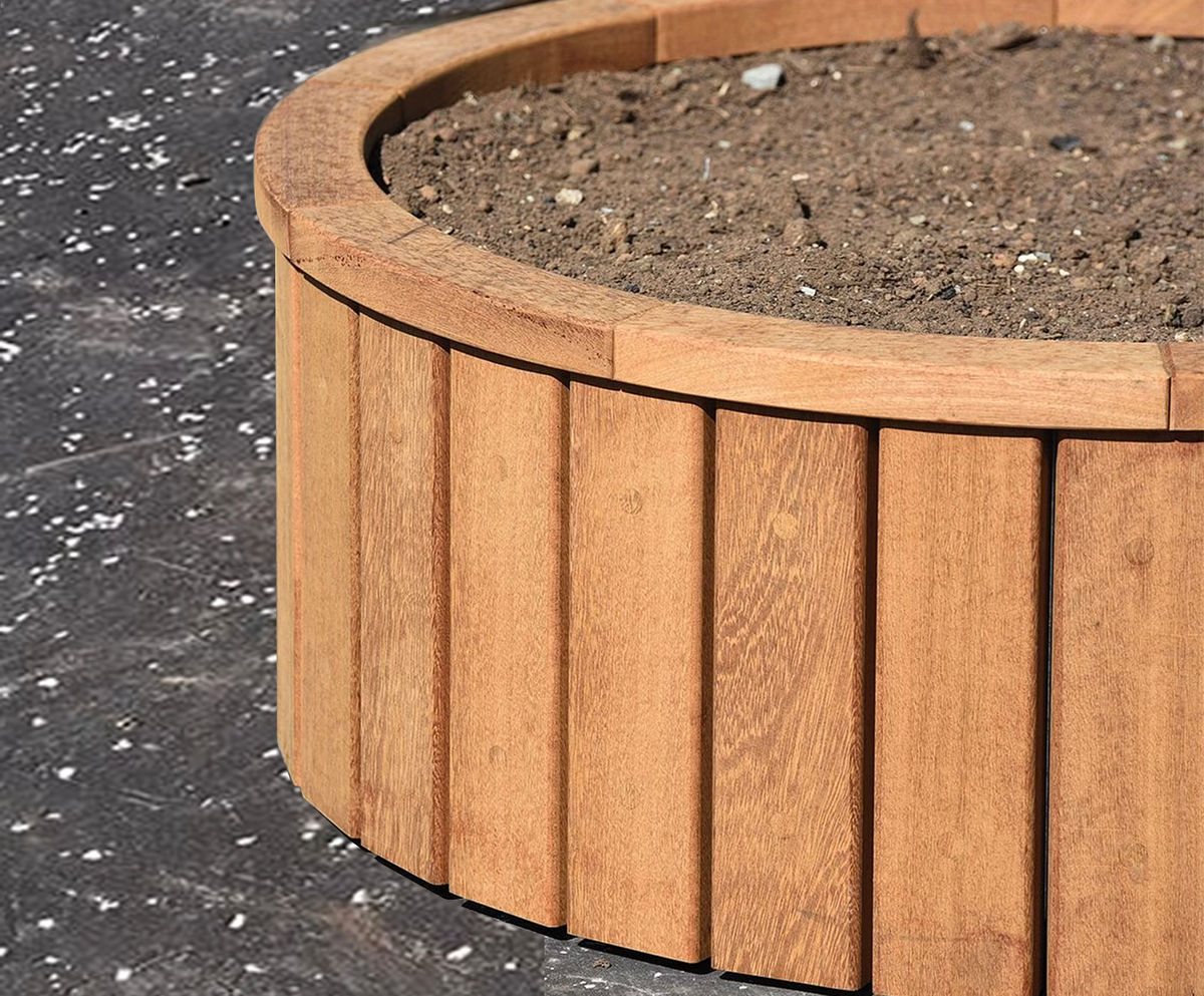 Paisley – large curved timber planter | Broxap | ESI External Works