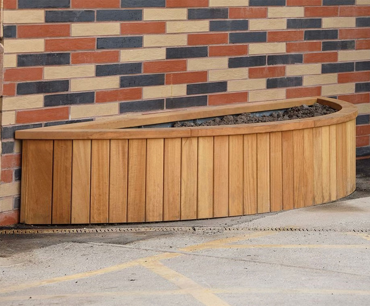 Paisley – large curved timber planter | Broxap | ESI External Works