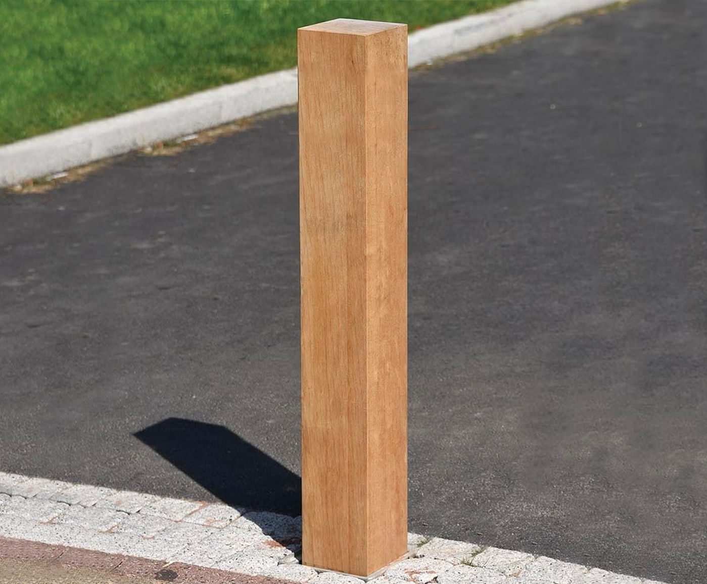 Bx17 Flat – flat top hardwood timber bollard | Broxap | ESI External Works