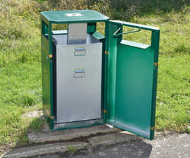 Derby E – mild steel litter bin, 120 litre | Broxap | ESI External Works