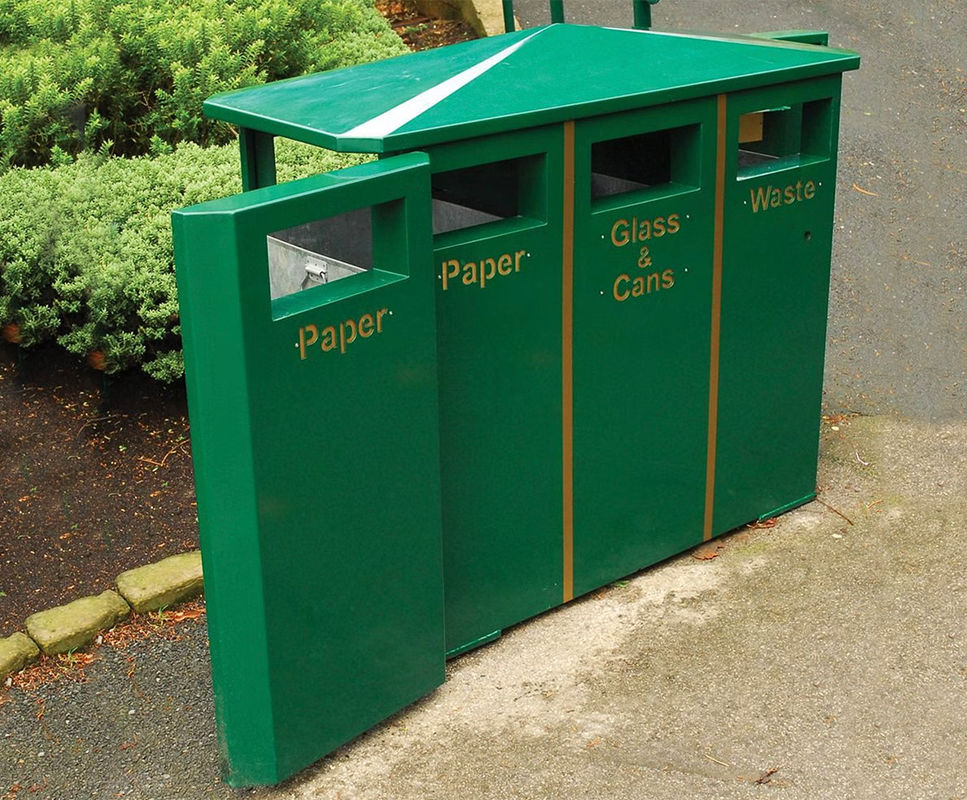 Derby Triple Recycling Bin - 3 bay outdoor bin | Images