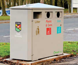 Derby Triple – 3 bay outdoor recycling bin | Broxap | ESI External Works