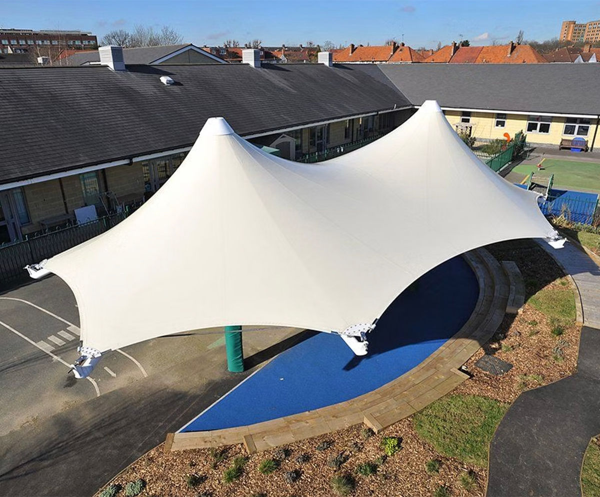 Double Conic – twin tensile canopy for big outdoor areas | Broxap | ESI ...