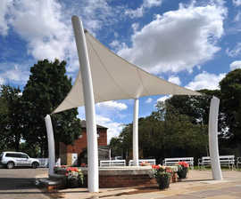 Sydney – hyperbolic tensile white shade sail | Broxap | ESI External Works