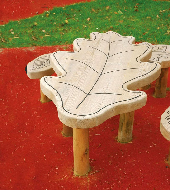 Images for Oak Leaf – carved table and benches for play areas