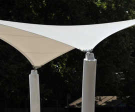 Sydney – hyperbolic tensile white shade sail | Broxap | ESI External Works