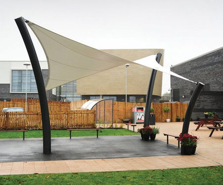 Sydney – hyperbolic tensile white shade sail | Broxap | ESI External Works