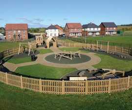Enclosed community play area with bespoke archways | Broxap | ESI ...