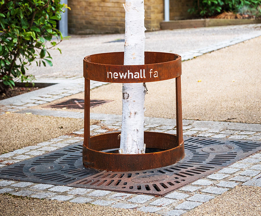 Corten Steel Tree Guards for Newhall community, Harlow, CM17 | Images