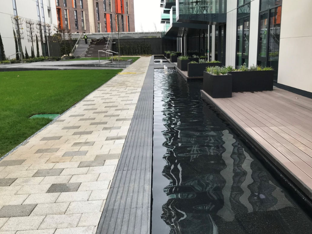 Rills, water jets, mirror pools and irrigation - Wembley Park | Images