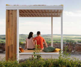 Cuby enclosed outdoor seating module for public spaces | mmcité UK ...