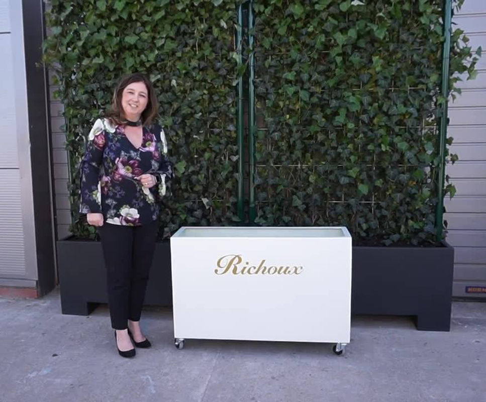 Bespoke mobile barrier planter with screening hedge | Images