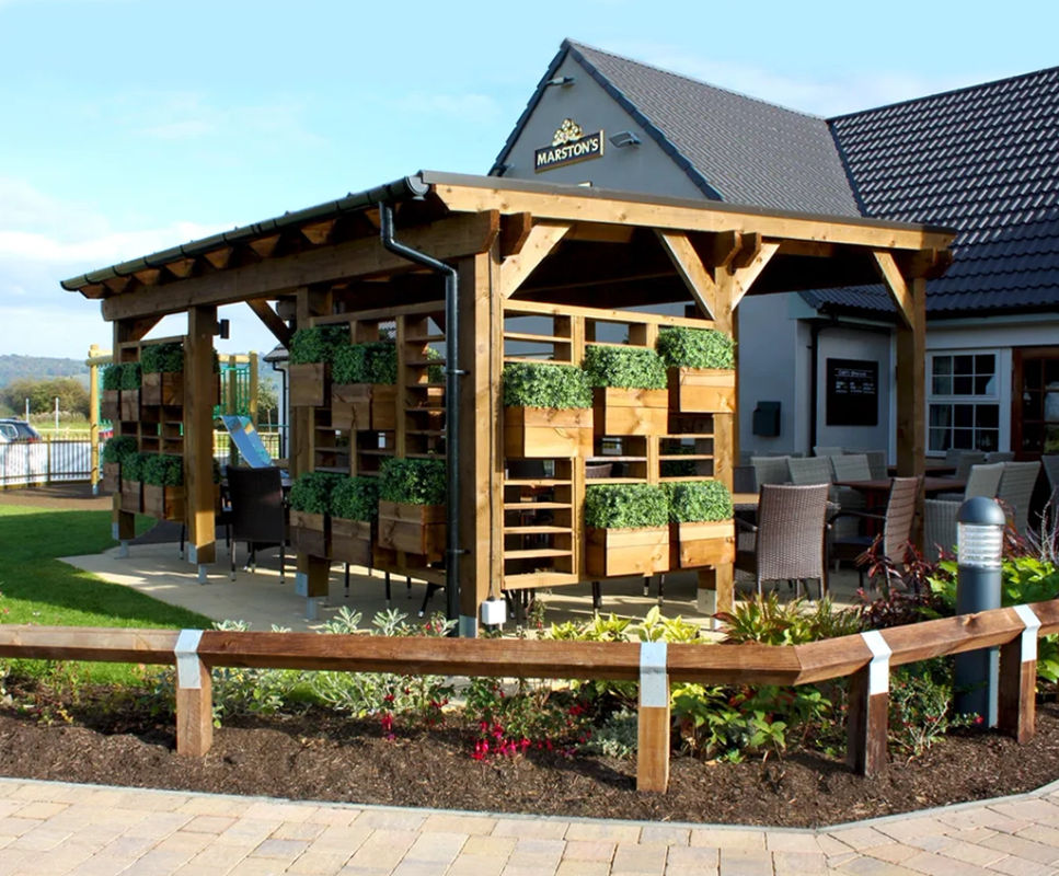 Images for Bespoke buxus hedge boxes for external seating area