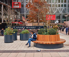 Parklets, seating, tables and planters - Canary Wharf, London | Woodscape