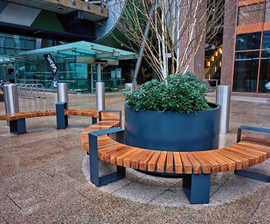 Parklets, seating, tables and planters - Canary Wharf, London | Woodscape | ESI External Works