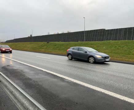 Noise Barrier/bund reinforced soil steep slope solution | Geoquest