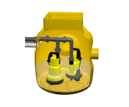 Dual V3 sump pump station | Delta Membrane Systems | ESI Building Services