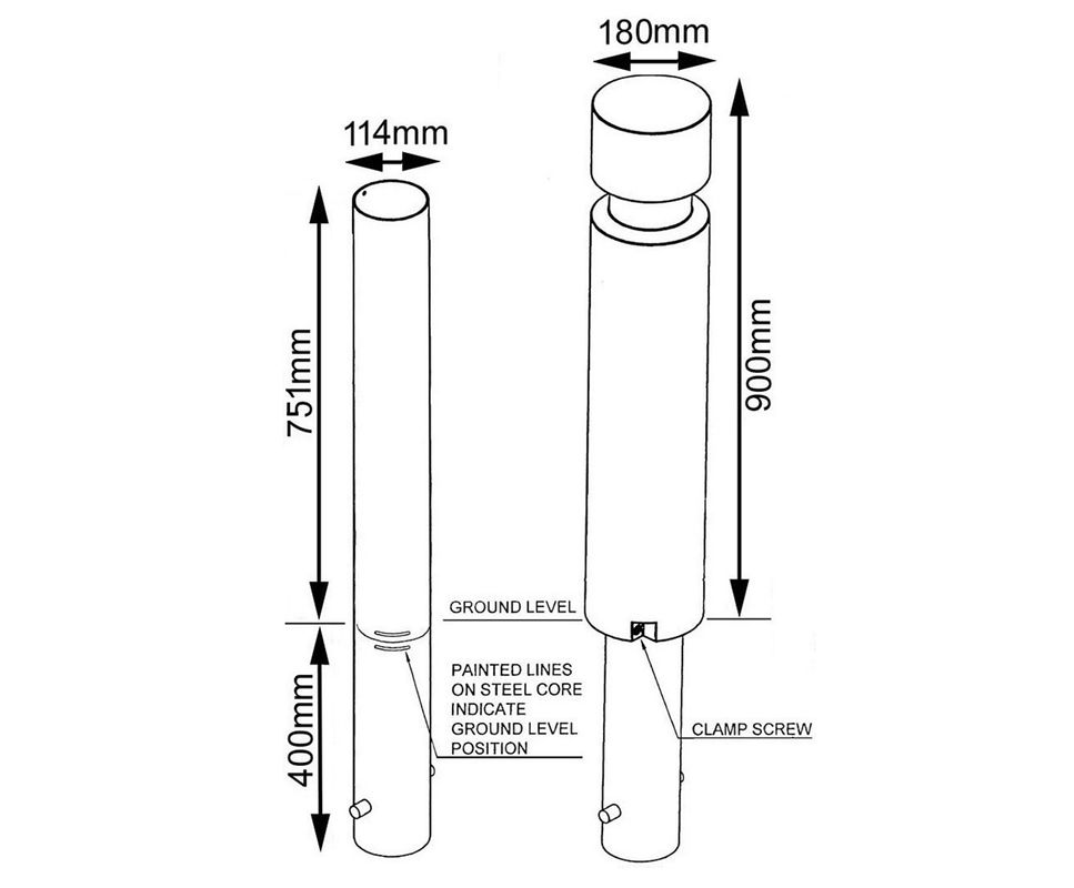 Images for EB100 - MDPE bollard with galvanised mild steel core