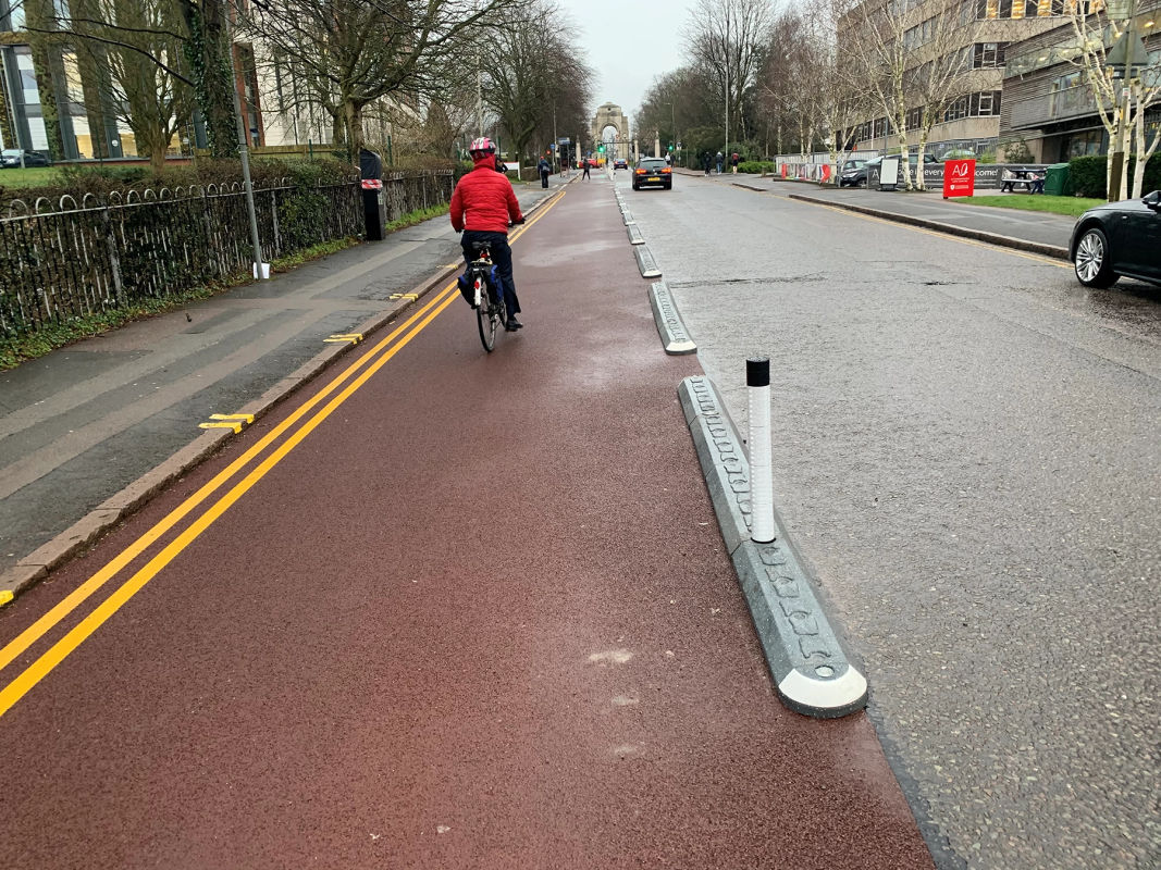 Milestone Island lightweight cycle lane separator | Images