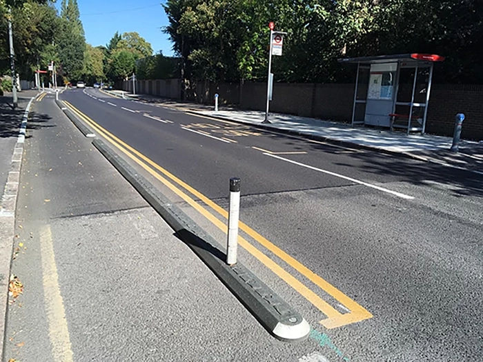 Milestone Island lightweight cycle lane separator | Images