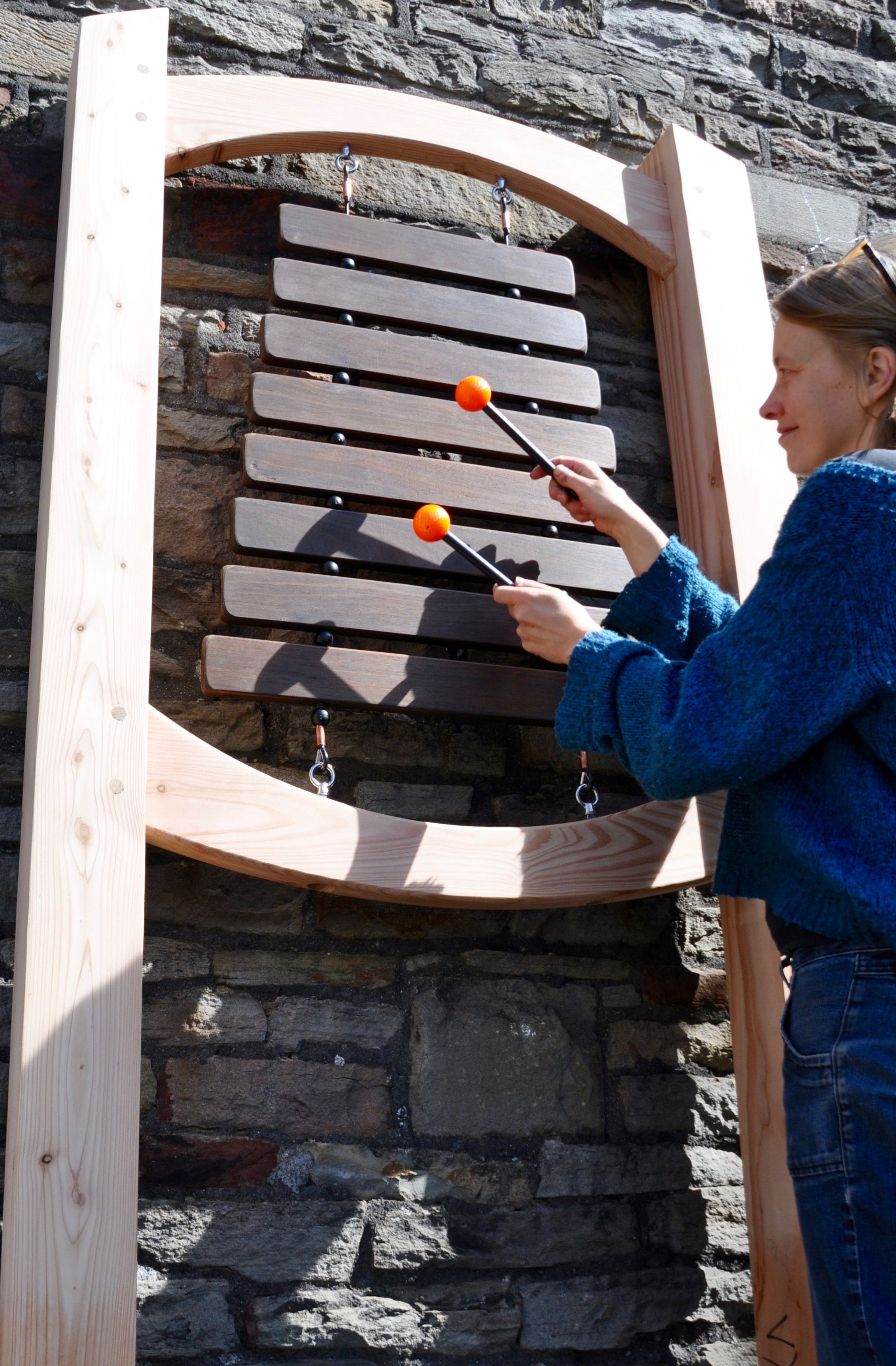 Vertical Xylophone with arched timber frame | Acoustic Arts | ESI ...