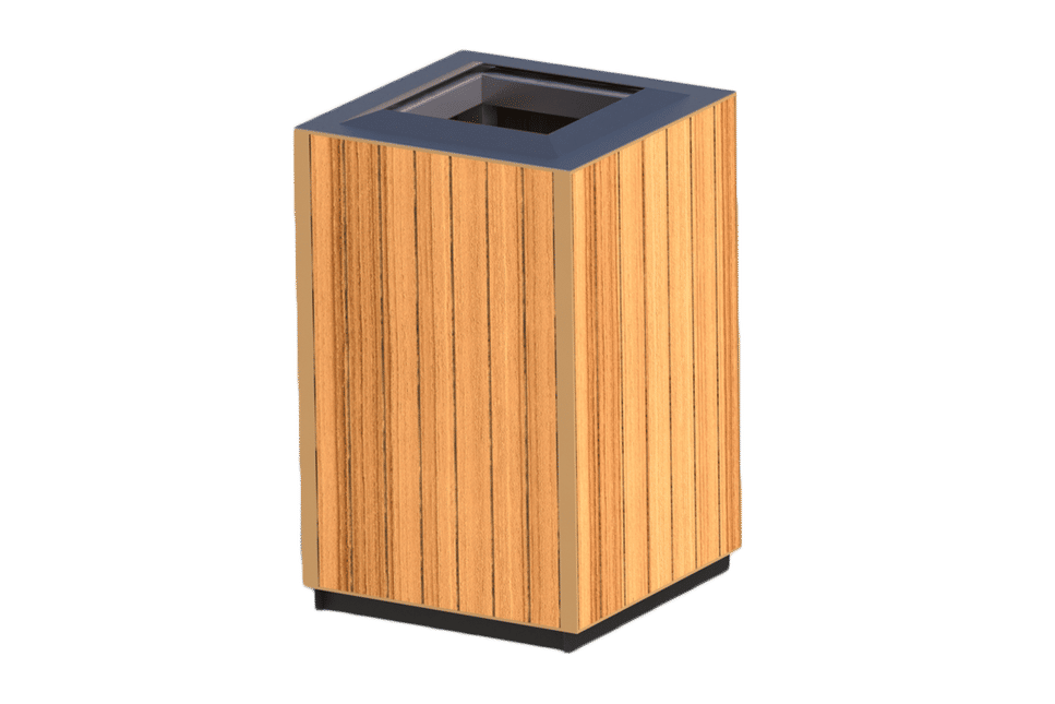 Bespoke timber litter bin – open top | Urban Street Furniture | ESI ...