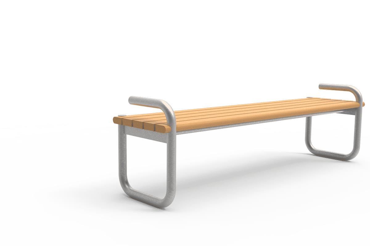 Tubular bench – 2 arm rests | Urban Street Furniture | ESI External Works