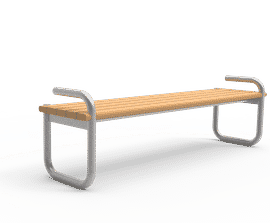 Tubular bench – 2 arm rests | Urban Street Furniture | ESI External Works