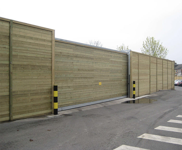 Jakoustic sound barriers and gates for supermarket | Images