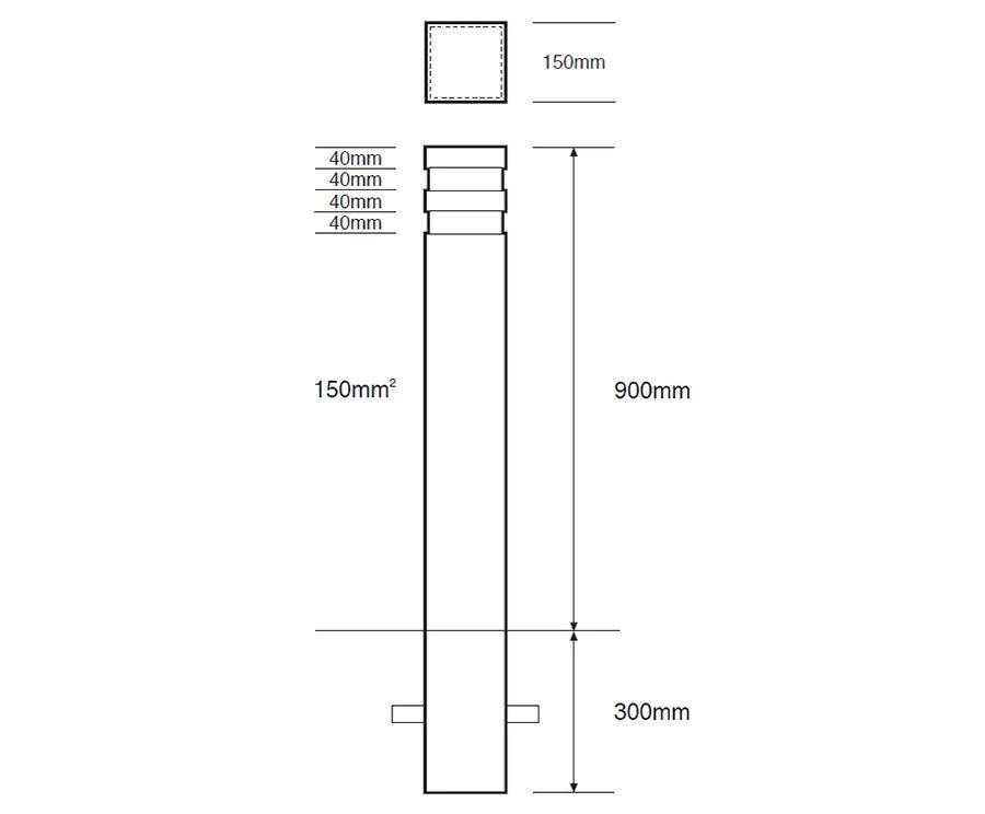 ASF 005-150 square steel bollard | Images