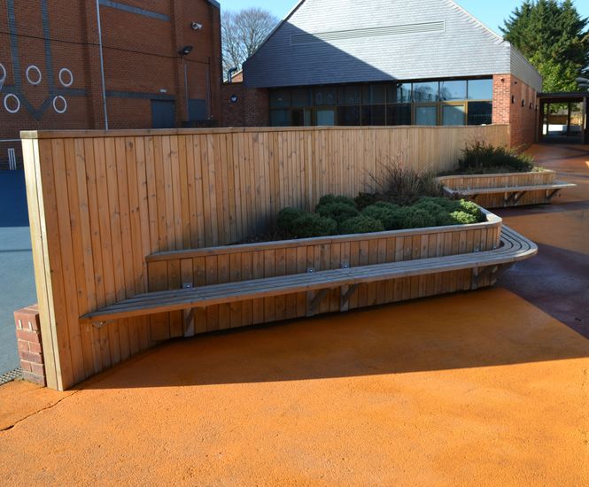 Planters and benches for Alleyn's Junior School | Street Design
