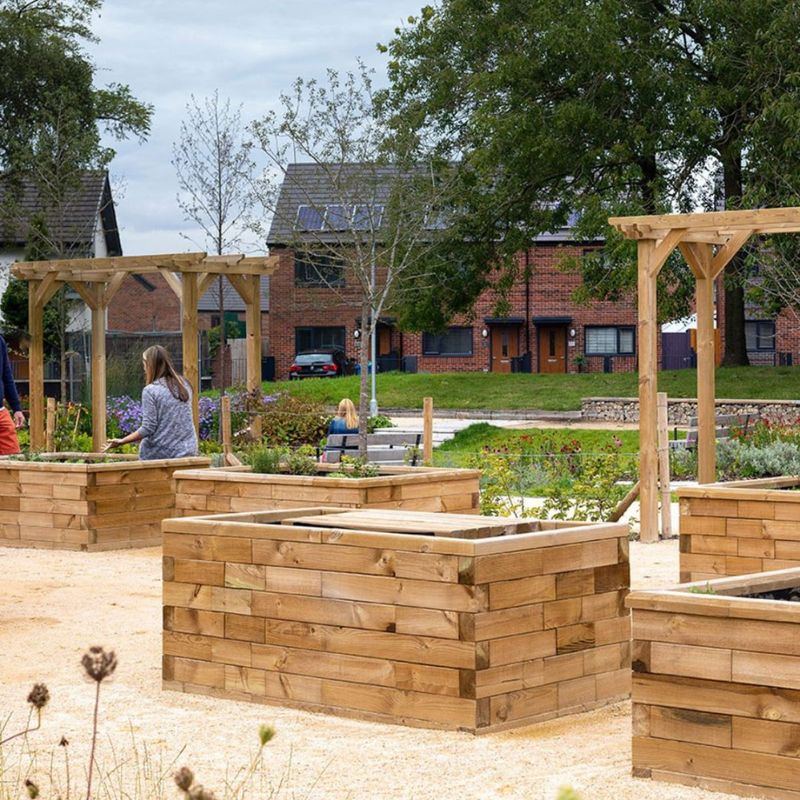 Accessible raised timber planters for community garden scheme | Images