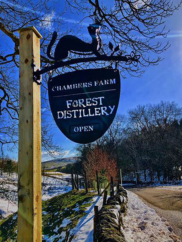 Bespoke signage developed for the Forest distillery | Images