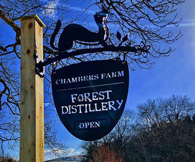 Bespoke signage developed for the Forest distillery | Leander Architectural