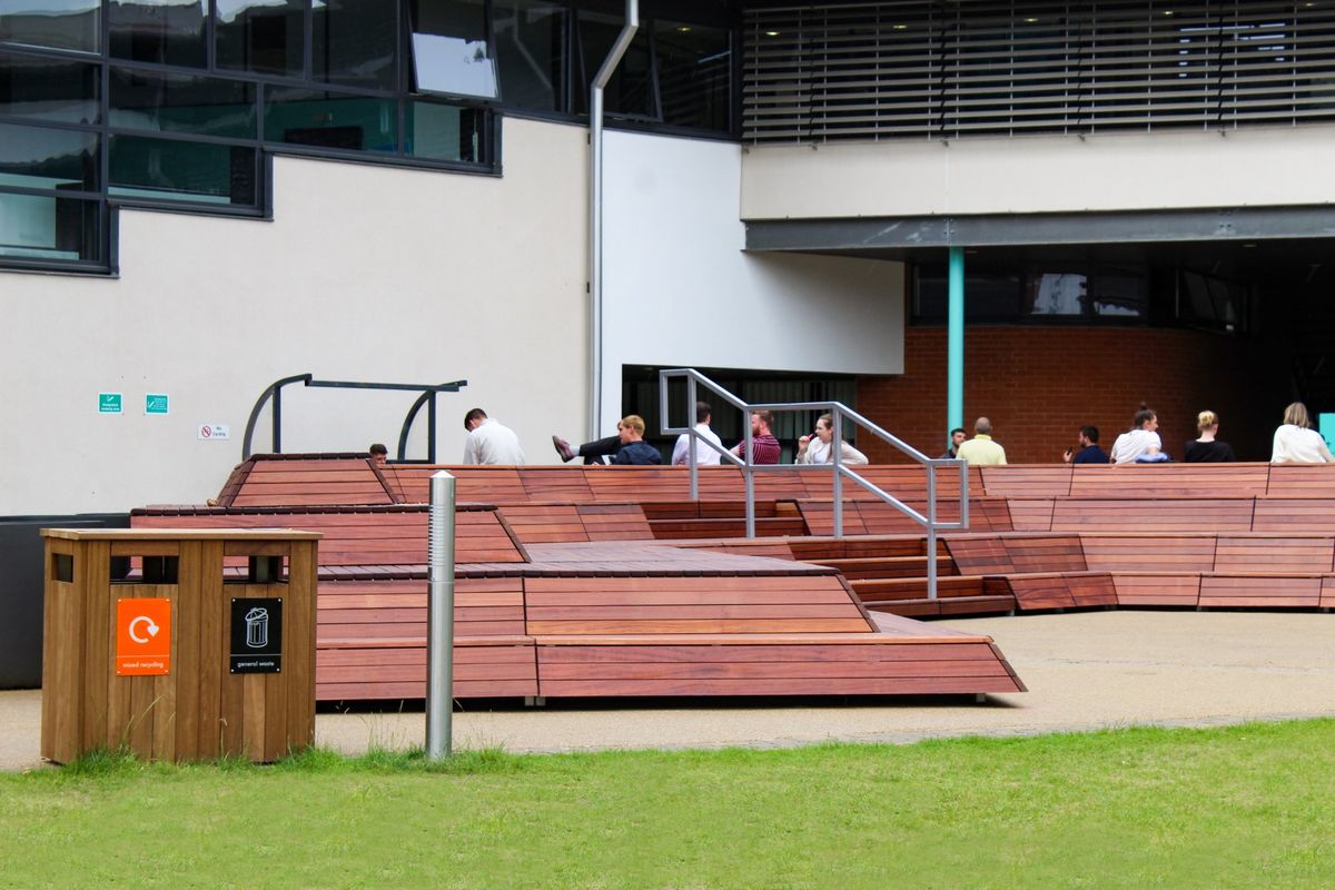 Images for Podium contemporary steel and timber bench