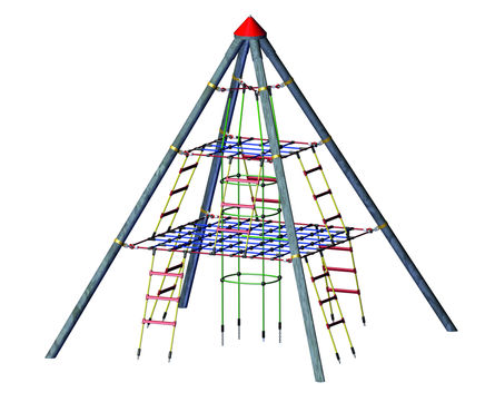 Midi Climbing Tepee - steel rope climbing frame for playgrounds | Huck Play