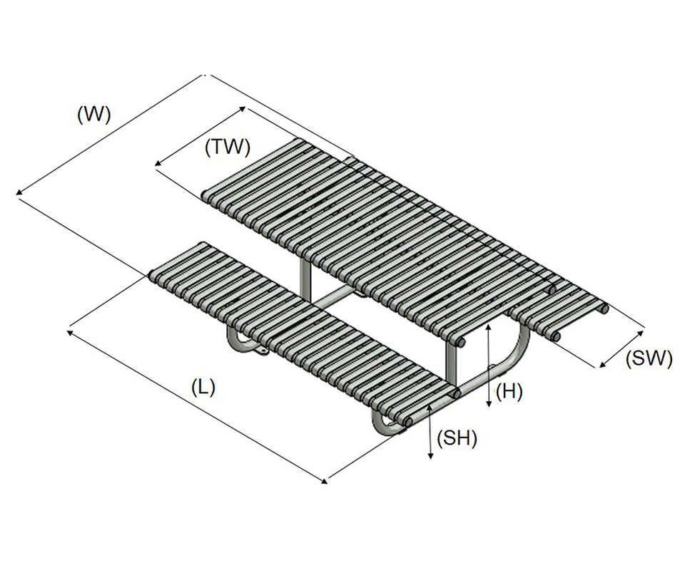 Images for Rockingham - Steel Bench, Seat and Picnic Table