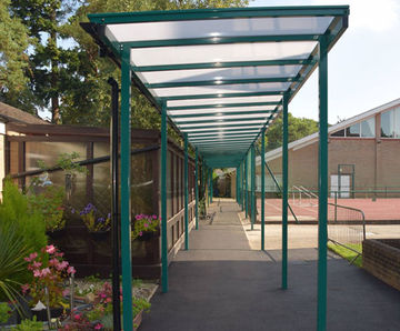 Polycarbonate roofed canopy shelters | EXTERNAL WORKS