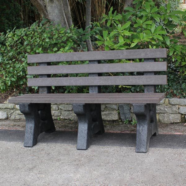 Images for 100% Recycled Plastic Park Seat With Back