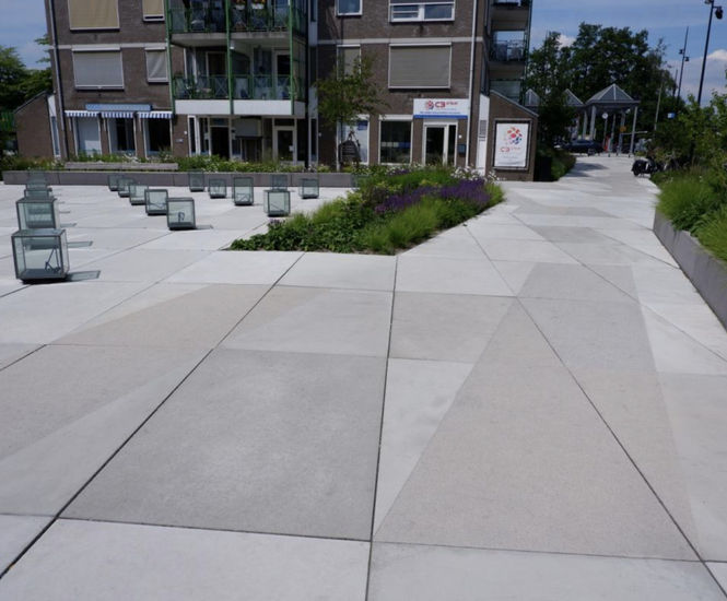 Large-format concrete paving slabs help transform public square ...