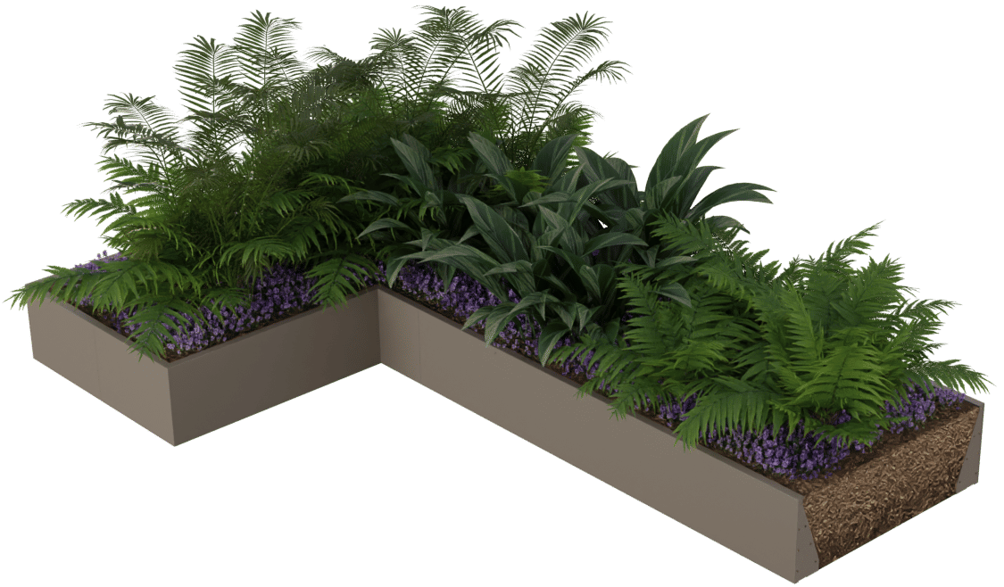 Planterline - straight structural steel planter walls | Images