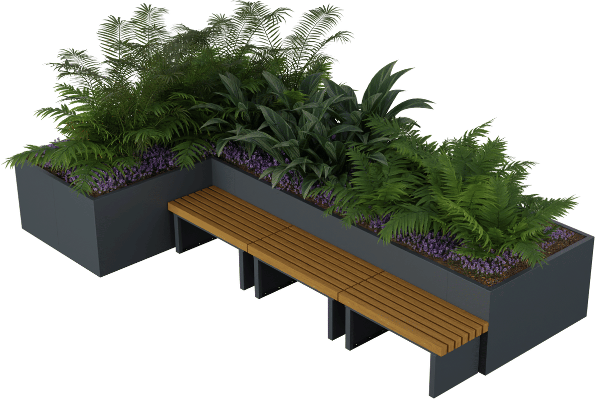 Planterline - seating options for steel planter walls | Images