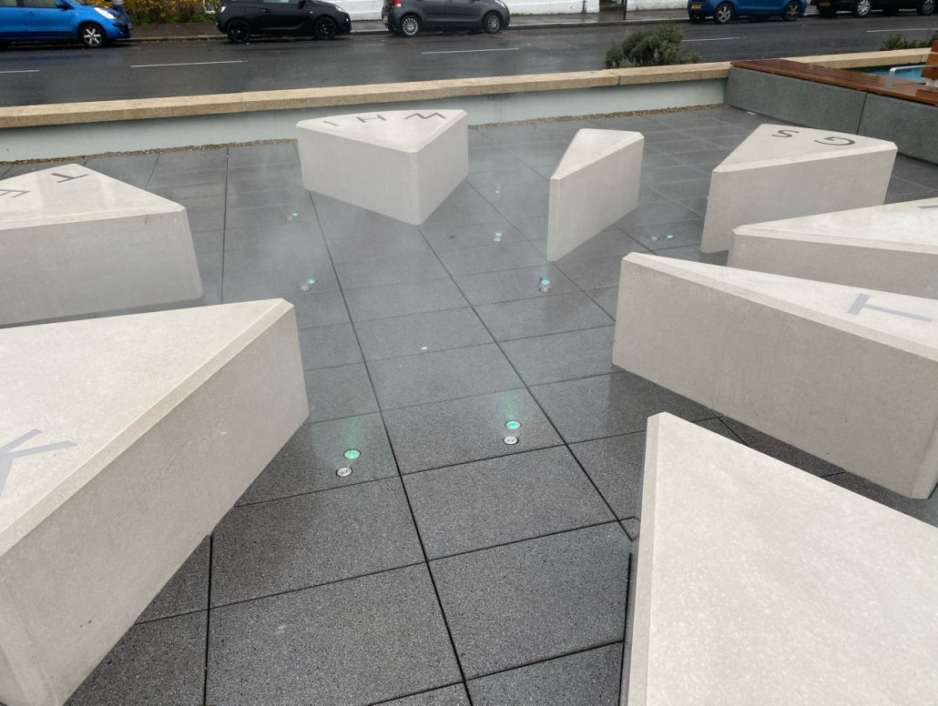Misting seafront water feature with LED lighting - Hastings | Images