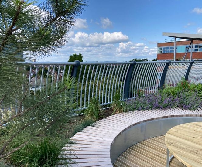 Bespoke roof garden parapet - Southampton Hospital | Architectural ...