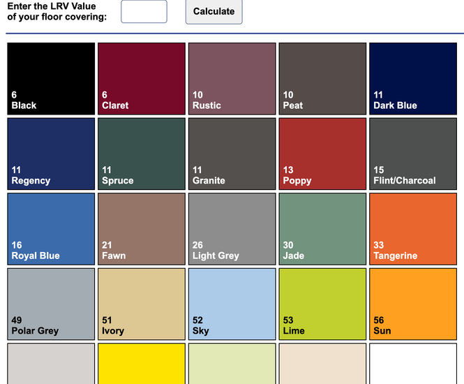 LVR colour calculator for flooring | Quantum Flooring Accessories