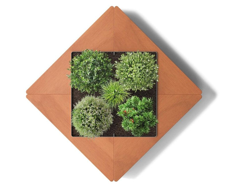 Triangle modular planter and bench system | Images