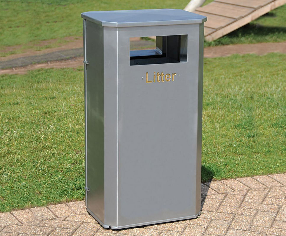 Derby Slimline Litter Bin - Stainless Steel | Images