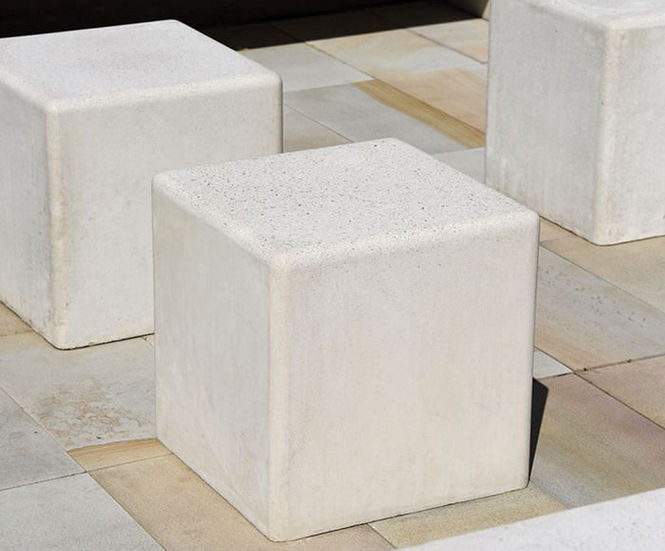 Harpurhey Concrete Cube Seat - outdoor architectural seating block | Broxap